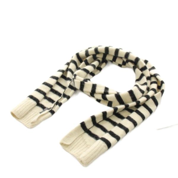 ポールスミス PAUL SMITH マフラー ボーダー柄 ウール アンゴラ混 白 ホワイト 黒 ブラック /AN43 レディース【ブランド】ポールスミス PAUL SMITH【実寸サイズ】全長（フリンジ含まず）：約160cm　幅：約18cm...