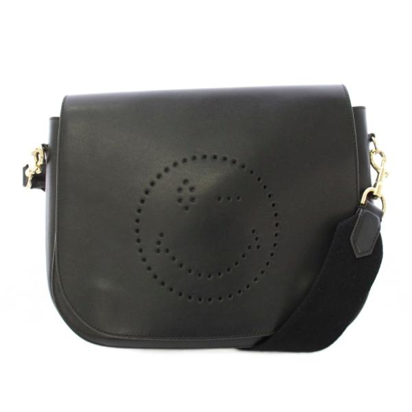 アニヤハインドマーチ ANYA HINDMARCH スマイリーウィンク ショルダーバッグ レザー パンチング ワンカラー 黒 ブラック /BB【ブランド】アニヤハインドマーチ ANYA HINDMARCH【実寸サイズ】持ち手の長さ：-cm　...