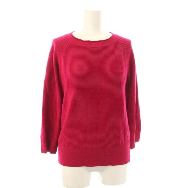 タラジャーモン TARA JARMON ニット セーター S 赤 畝編み ラウンドネック 七分袖 /JP レディース【ブランド】タラジャーモン TARA JARMON【表記サイズ】S【実寸サイズ】身幅：約44cm　着丈：約53cm　ゆき丈：...