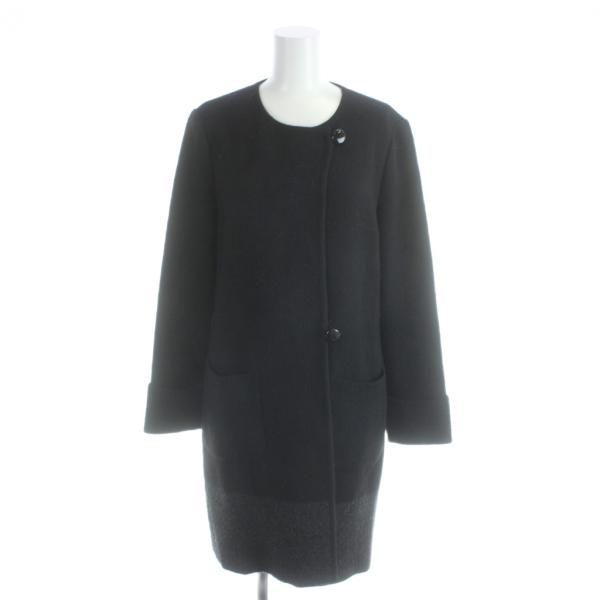 ピエールカルダン Pierre Cardin ノーカラーコート 長袖 M 黒 ブラック /AP レディース【ブランド】ピエールカルダン Pierre Cardin【表記サイズ】M【実寸サイズ】肩幅：約39cm　身幅：約46cm　袖丈：約57...