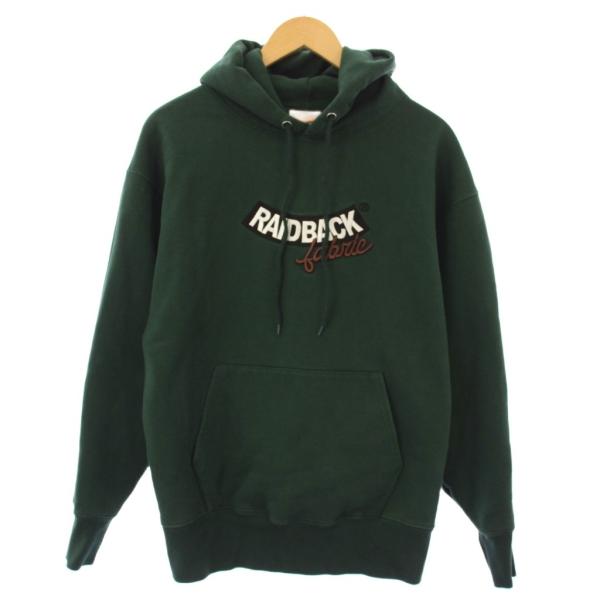 レイドバック ファブリック RAIDBACK FABRIC プルオーバーパーカー 長袖 裏起毛 L グリーン /TK メンズ【表記サイズ】L【実寸サイズ】身幅：55cm　着丈：69cm　ゆき丈：84cm　　【素材】ケアタグがないため、分かり...