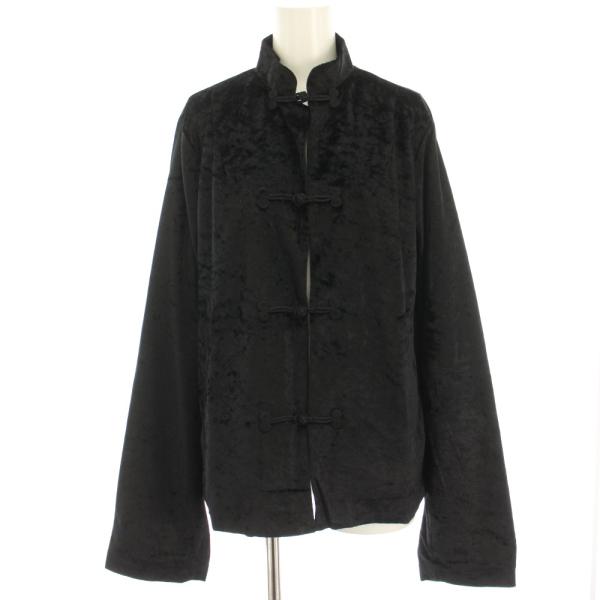 フィードバック Feed back チャイナジャケット 上着 2 黒 ブラック スタンドカラー 薄手 /HN レディース【表記サイズ】2【実寸サイズ】肩幅：39cm　身幅：50cm　着丈：60cm　袖丈：66cm　　【素材】本体　ポリエステ...