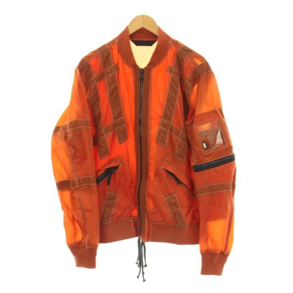 ディーゼル DIESEL J-OLIVE ナイロンジャケット ブルゾン L オレンジ /KH メンズ【ブランド】ディーゼル DIESEL【表記サイズ】L【実寸サイズ】肩幅：49cm　身幅：60cm　着丈：66.5cm　袖丈：67cm　　【素...