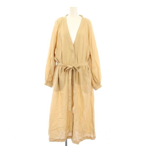 デッサンドモード Dessin de mode シャツワンピース ミモレ ロング 長袖 Vネック ワンカラー 2 ベージュ /BB レディース【ブランド】デッサンドモード Dessin de mode【表記サイズ】2【実寸サイズ】身幅：60...