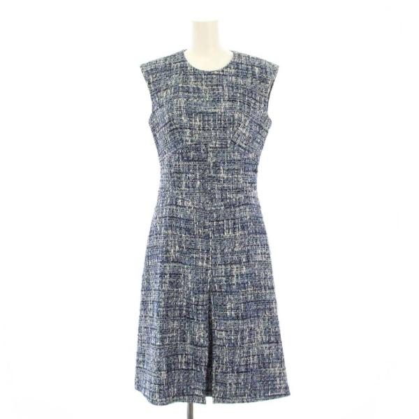 ブルックスブラザーズ BROOKS BROTHERS Lanificio Campore フレアワンピース ひざ丈 ノースリーブ ツイード 0 紺 ネイビー 青 ブルー【ブランド】ブルックスブラザーズ BROOKS BROTHERS【表記サ...