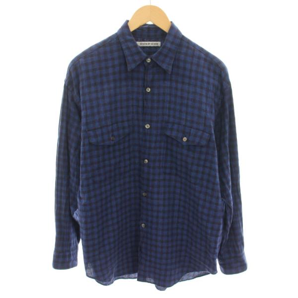 セブンバイセブン 7×7 シャツ 長袖 チェック柄 M 青 ブルー 紺 ネイビー SBSS18TSHC /YT メンズ【ブランド】セブンバイセブン 7×7【表記サイズ】M【実寸サイズ】肩幅：約51cm　身幅：約58cm　着丈：約71〜73....
