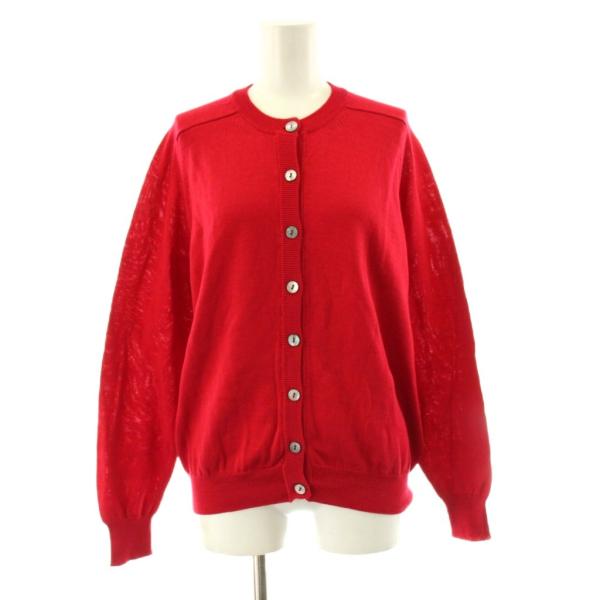 ファビアナフィリッピ FABIANA FILIPPI tabi ニットカーディガン 長袖 クルーネック L 赤 レッド BH352 /KU レディース【ブランド】ファビアナフィリッピ FABIANA FILIPPI【表記サイズ】L【実寸サイ...