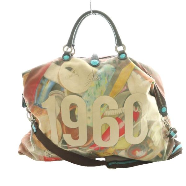 ガブス GABS ショルダーバッグ トート 2WAY 柄 マルチカラー アイボリー グレー /SS ■OS レディース【実寸サイズ】持ち手の長さ：約31cm　ヨコ：約54cm　タテ：約41.5cm　マチ：約3.5cm　ショルダーの長さ：約7...