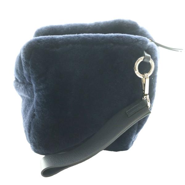 オーロラプレステージ AURORA PRESTIGE フェイクファーポーチ バッグ 紺 ネイビー /SS ■OS レディース【実寸サイズ】ヨコ：約23cm　タテ：約19.5cm　マチ：約17.5cm　　【素材】フェイクファー【色】紺 ネイビ...