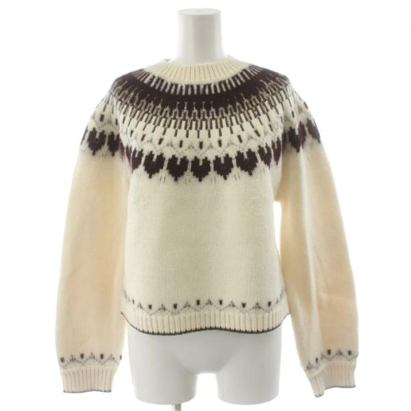 ハーリップトゥ Her lip to Heart Fair Isle Knit Pullover ニット セーター 長袖 F 白 ホワイト 茶 ブラウン 1244202132 /AN39【ブランド】ハーリップトゥ Her lip to【表記...