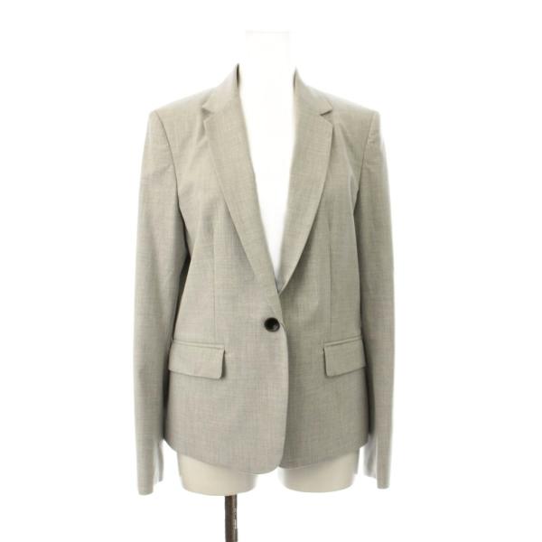 プラステ PLST ジャケット 上着 M グレー 無地 ノッチドラペル 長袖 /JP レディース【ブランド】プラステ PLST【表記サイズ】M【実寸サイズ】肩幅：39cm　身幅：45cm　袖丈：57cm　着丈：57cm　　【素材】ポリエステ...