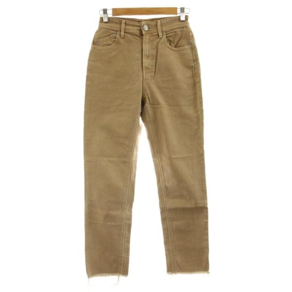 ヤヌーク YANUK HighWaist ANNETTE デニムパンツ ジーンズ ストレート ジップフライ カットオフ 23 ベージュ 57103215【ブランド】ヤヌーク YANUK【表記サイズ】23【実寸サイズ】ウエスト：62cm　もも...