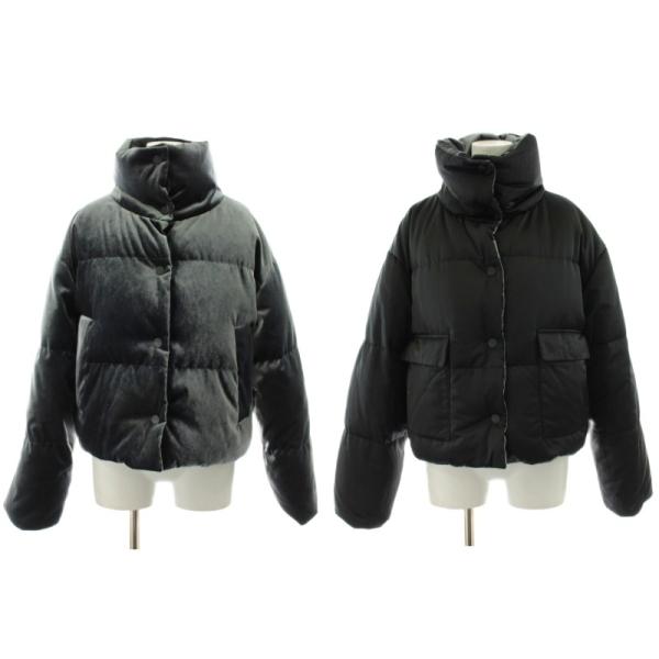 オールセインツ ALLSAINTS Lacey Reversible Puffer Coat リバーシブル ダウンコート ショート丈 ベロア US2 グレー 黒 ブラック【ブランド】オールセインツ ALLSAINTS【表記サイズ】US2【実...