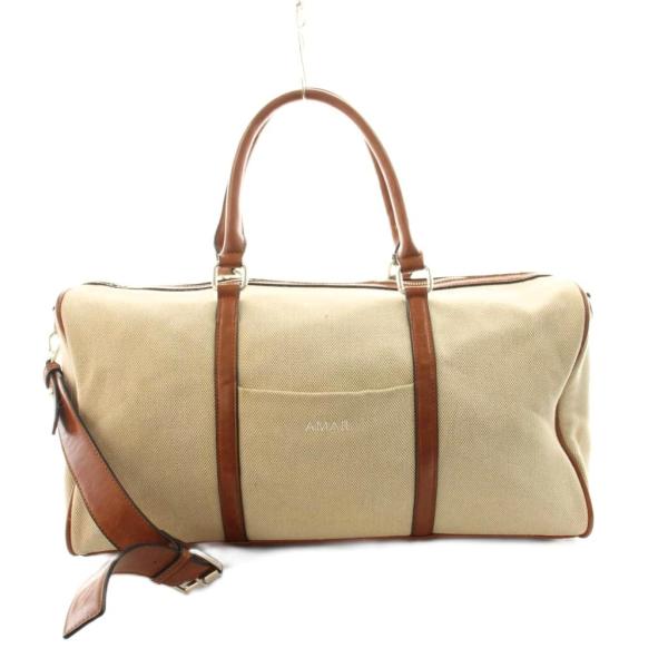 アマイル AMAIL ボストンバッグ ハンドバッグ ショルダーバッグ 2way 白 ホワイト 茶 ブラウン /AN26 レディース【実寸サイズ】持ち手の長さ：約45cm　ヨコ：約44cm　タテ：約21.5cm　マチ：約18cm　ショルダーの...