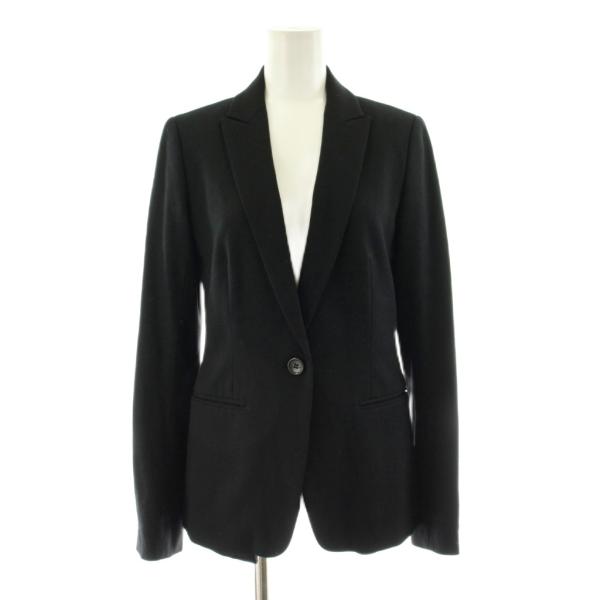 セオリー Theory SAXONY SOFT BERGMAN テーラードジャケット 総裏地 ウール 36 黒 ブラック 03-3304125 /KU レディース【ブランド】セオリー Theory【表記サイズ】36【実寸サイズ】肩幅：35c...