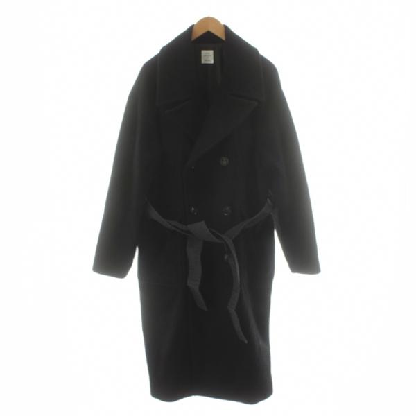 ソーイ SOE Faded Napping Melton Pencil Coat チェスターコート ロング丈 ダブル アウター 1 黒 ブラック 1253-90-001 /AN38 メンズ【ブランド】ソーイ SOE【表記サイズ】1【実寸サイ...