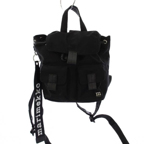 マリメッコ marimekko Everything Backpack リュックサック デイバッグ ナイロン 黒 /BM レディース【ブランド】マリメッコ marimekko【実寸サイズ】持ち手の長さ：25cm　ヨコ：29cm　タテ：26c...