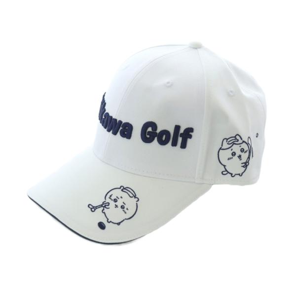 ちいかわGOLF CAP パター ゴルフキャップ キャップ 帽子 白 /RI ■OS レディース【実寸サイズ】つば：7.5cm　頭周り：約58〜63.5cm　　【素材】ポリエステル【色】白 ホワイト【状態】サイドとツバに黒ずみがありますが、...
