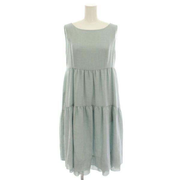 マドーレ MaDre ノースリーブワンピース ひざ丈 38 水色 /KH レディース【表記サイズ】38【実寸サイズ】身幅：41cm　総丈：91cm　　【素材】トリアセテート　ポリエステル　裏地 ポリエステル【色】水色 ライトブルー【状態】使...