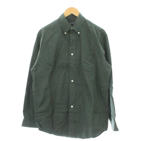 ブルックス BROOKS SPORT 綿 M 緑 グリーン シャツ チェック柄 長袖 /GP メンズ【ブランド】ブルックス BROOKS【表記サイズ】M【実寸サイズ】肩幅：49cm　身幅：56cm　着丈：78cm　袖丈：60cm　　【素材】...