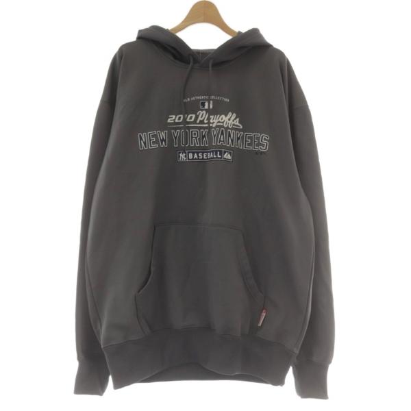 マジェスティック MAJESTIC Authentic COLLECTION ヤンキース 2010プレーオフ パーカー フーディー プルオーバー L グレー ロゴ プリント /AU メンズ【ブランド】マジェスティック MAJESTIC【表記...