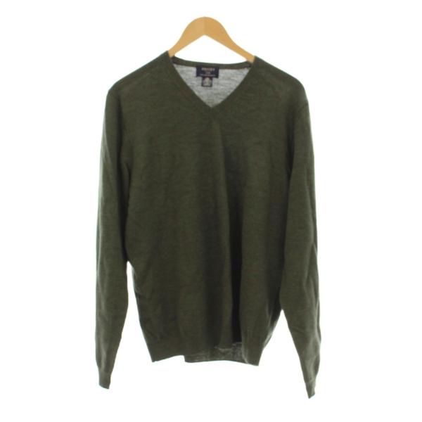 ブルックス BROOKS ニット セーター ウール M カーキ Vネック /JP メンズ【ブランド】ブルックス BROOKS【表記サイズ】M【実寸サイズ】肩幅：40.5cm　身幅：56cm　袖丈：64.5cm　着丈：67cm　　【素材】毛【...