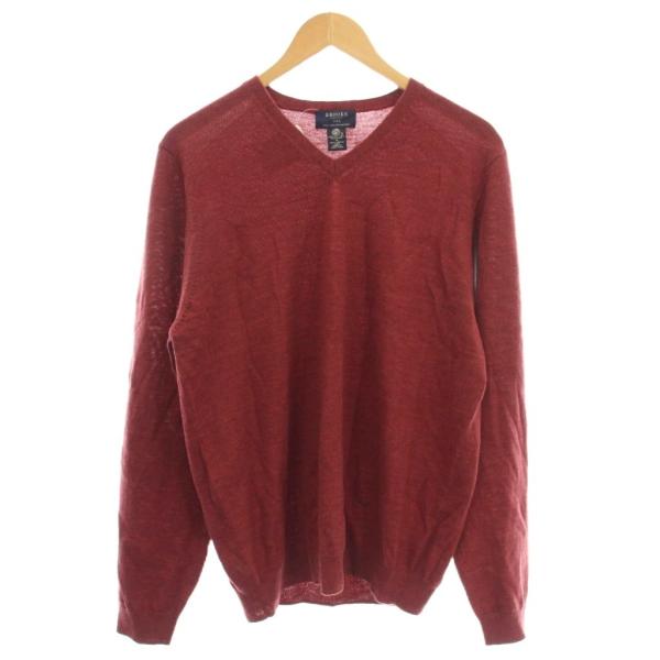 ブルックス BROOKS 346 Vネック ニット セーター 長袖 薄手 M バーガンディ /☆G メンズ【ブランド】ブルックス BROOKS【表記サイズ】M【実寸サイズ】肩幅：40cm　身幅：52cm　袖丈：64cm　着丈：66cm　　【...