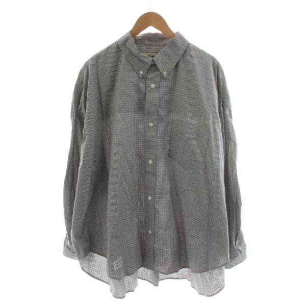 未使用品 エレファントトライバルファブリックス Elephant TRIBAL Fabrics シャツ 長袖 チェック柄 F グレー E23SS-Y-W03 /AN77 メンズ【表記サイズ】F【実寸サイズ】身幅：約84cm　着丈：約82cm...