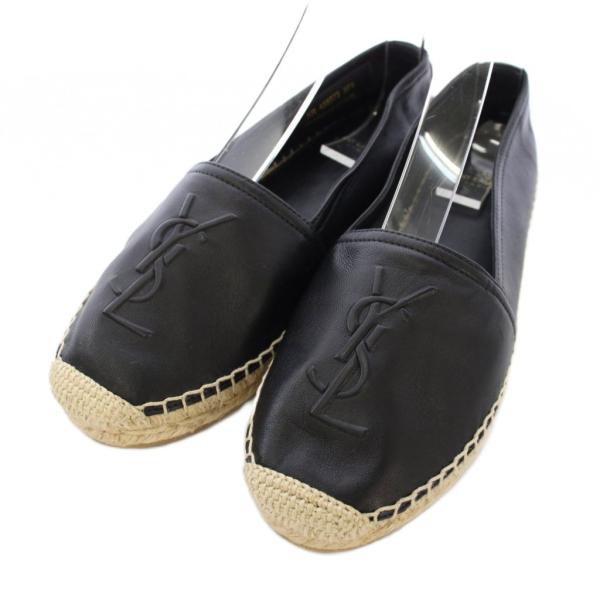 サンローラン パリ SAINT LAURENT PARIS エスパドリーユ レザー シューズ 36.5 黒 ベージュ 458573 /TK レディース【ブランド】サンローラン パリ SAINT LAURENT PARIS【表記サイズ】36 ...