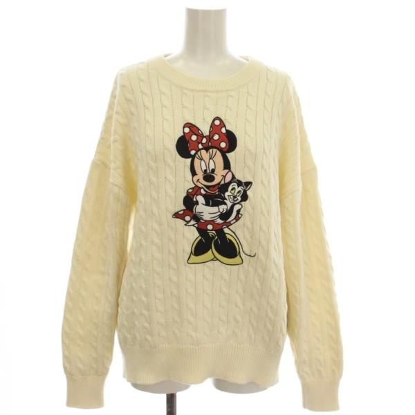 マウジー MOUSSY Disney MD CABLE ミニー ニット フィガロ ディズニー F 白 オフホワイト【ブランド】マウジー MOUSSY【表記サイズ】F/実寸サイズをご参考ください【実寸サイズ】肩幅：55cm　身幅：57cm　袖...