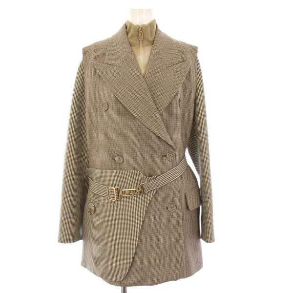 フェンディ FENDI マルチレイヤージャケット アンサンブル チェック 42 ベージュ FJ7280 AKSM /KH レディース【ブランド】フェンディ FENDI【表記サイズ】42【実寸サイズ】肩幅：36cm　身幅：40cm　着丈：56...