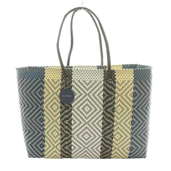 未使用品 マリボジャ marihoja Mercado Bag トートバッグ マルチカラー 紺 ネイビー 黄色 イエロー /SS ■OS レディース【実寸サイズ】持ち手の長さ：約50cm　ヨコ：約52.5cm　タテ：約33cm　マチ：約14...