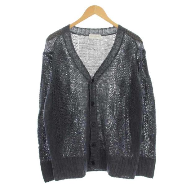 レンコントラント RENCONTRANT リネン ニット カーディガン 麻 S ネイビー 紺 11112 /☆G メンズ【表記サイズ】S【実寸サイズ】肩幅：45cm　身幅：52cm　袖丈：57cm　着丈：62cm　　【素材】麻【色】ネイビー...