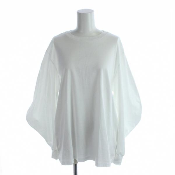 スリードッツ three dots Tシャツ カットソー 長袖 バルーンスリーブ S 白 ホワイト /AP レディース【ブランド】スリードッツ three dots【表記サイズ】S【実寸サイズ】肩幅：約43cm　身幅：約50cm　着丈：約6...