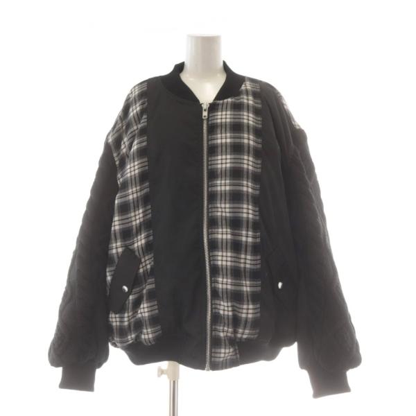キャンディストリッパー Candy Stripper ブルゾン ジャケット 2 黒 ブラック チェック柄 中綿 ニット切替 /AU レディース【ブランド】キャンディストリッパー Candy Stripper【表記サイズ】2【実寸サイズ】肩幅...