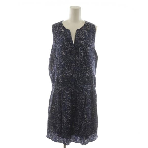 コントワーデコトニエ COMPTOIR DES COTONNIERS ワンピース ノースリーブ ひざ丈 シルク 38 紺 ネイビー 総柄 /RR レディース【ブランド】コントワーデコトニエ COMPTOIR DES COTONNIERS【表...