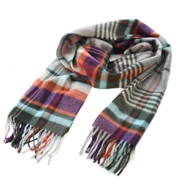 スキャパ SCAPA ジョンストンズオブエルガン Johnstons of Elgin マフラー ストール チェック柄 マルチカラー /TK レディース【ブランド】スキャパ SCAPA【実寸サイズ】全長（フリンジ含まず）：176cm　幅：3...