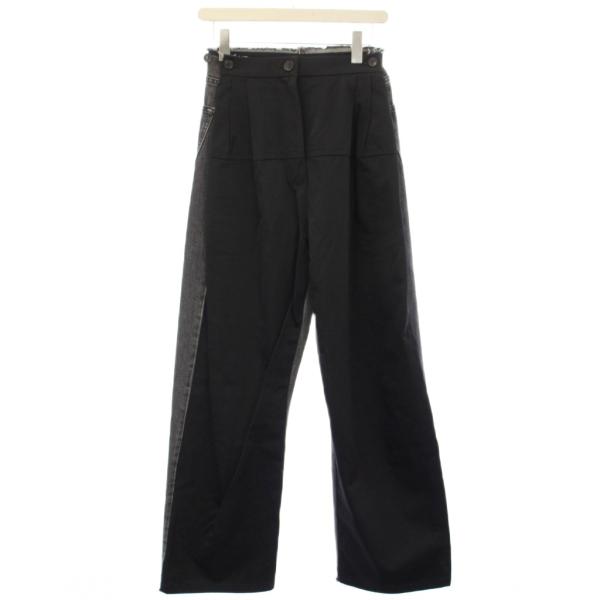 リトコフスカヤ LITKOVSKA FLEX JEANS デニム ワイドパンツ ジーンズ 切替 32 黒 BLS-55200-B /TK レディース【表記サイズ】32【実寸サイズ】ウエスト：66cm　もも幅：32cm　裾幅：25cm　股上：...