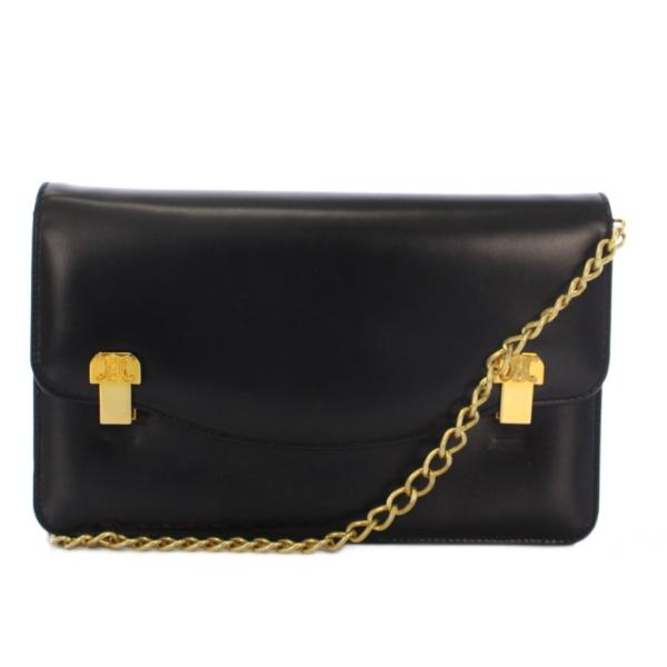セリーヌ CELINE ヴィンテージトリオンフチェーンショルダーバッグ レザー 袋付き 黒 ブラック ゴールドカラー /YT ■OH レディース【ブランド】セリーヌ CELINE【表記サイズ】表記サイズなし※実寸サイズをご確認ください。【実...