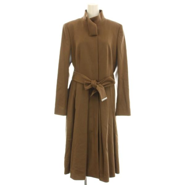 エスカーダ ESCADA コート スタンドカラー ウール ベルテッドコート ロング 38 茶 ブラウン 5007657【ブランド】エスカーダ ESCADA【表記サイズ】38【実寸サイズ】肩幅：39cm　身幅：42cm　袖丈：60cm　着丈：...