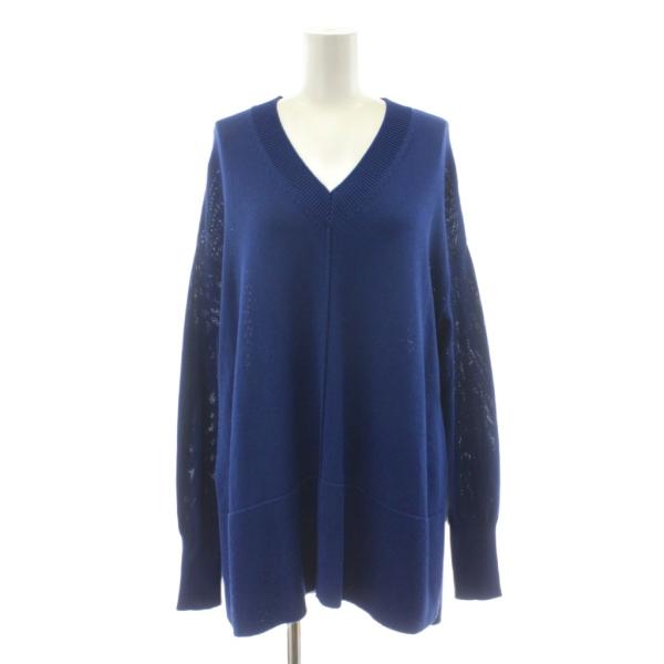 セオリーリュクス theory luxe CHIARO AUTORE ニット カットソー 長袖 Vネック 38 青 ブルー 03-2101750 /KU レディース【ブランド】セオリーリュクス theory luxe【表記サイズ】38【実寸...