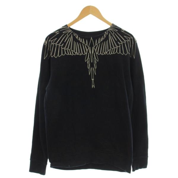 マルセロブロン MARCELO BURLON スウェット トレーナー XS 黒 ブラック /☆G 【表記サイズ】XS【実寸サイズ】肩幅：43cm　身幅：48cm　袖丈：64cm　着丈：66cm　　【素材】綿【色】黒 ブラック【状態】全体的に...