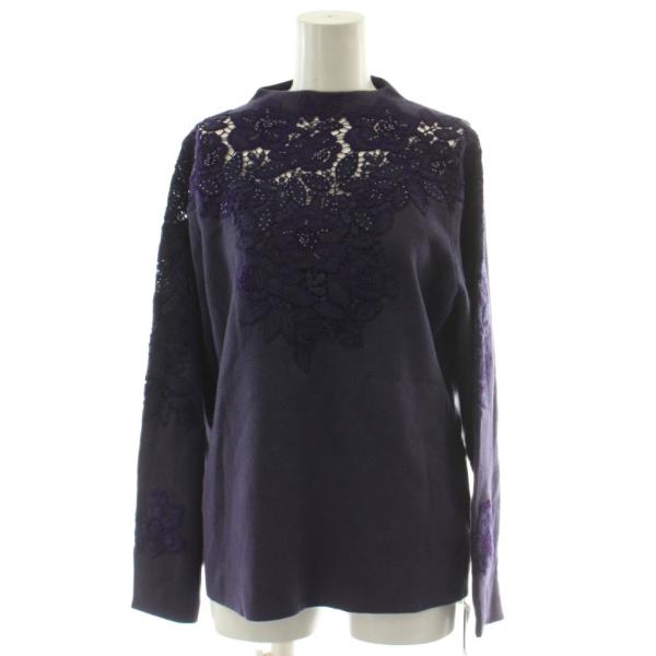 ダーマコレクション dama collection ニット セーター ウール LL 紫 パープル 長袖 ハイネック レース刺繍 12961-05446 /GG レディース【ブランド】ダーマコレクション dama collection【表記サ...