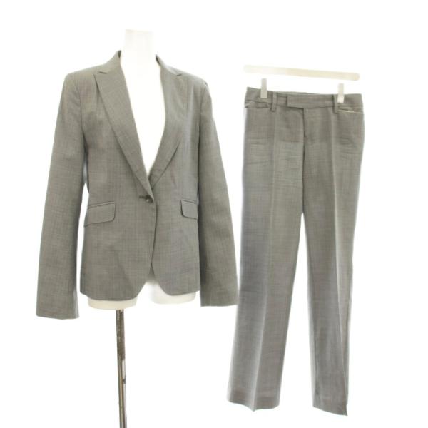 バーニーズニューヨーク BARNEYS NEW YORK セットアップ パンツスーツ 40 グレー 無地 ジャケット ノッチドラペル /JP レディース【ブランド】バーニーズニューヨーク BARNEYS NEW YORK【表記サイズ】40【...