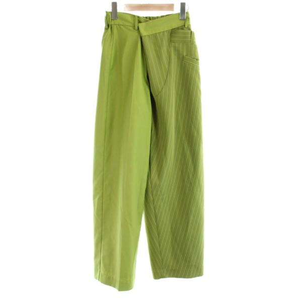 アメリヴィンテージ Ameri VINTAGE STRIPE FOLD DEFORMATION PANTS 変形パンツ S 緑 グリーン ストライプ柄 アシンメトリーデザイン【ブランド】アメリヴィンテージ Ameri VINTAGE【表記サ...