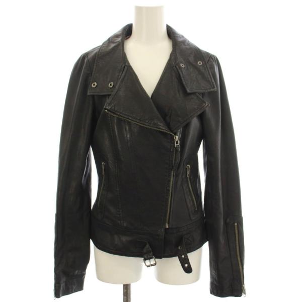 MACKAGE マッカージュ ライダースジャケット ラムレザー 羊革 XS 黒 ブラック /☆G レディース【表記サイズ】XS【実寸サイズ】肩幅：36cm　身幅：38cm　着丈：61cm　袖丈：53cm　　【素材】羊革　　裏地/ポリエステル...
