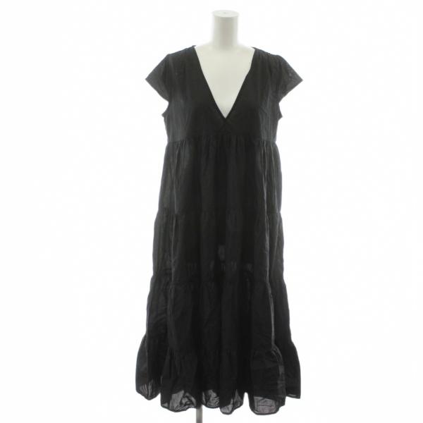 マーレット Merlette for TOMORROWLAND ワンピース ロング 半袖 XS 黒 ブラック Vネック フレア 3110300087 /RR レディース【ブランド】マーレット Merlette【表記サイズ】XS【実寸サイズ】...