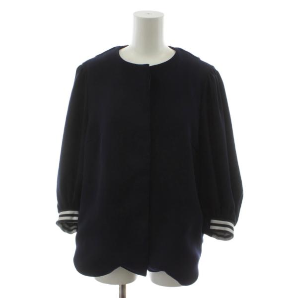 ボーダーズアットバルコニー BORDERS at BALCONY BALLON SLEEVES TOP バルーンスリーブストップ シャツ ブラウス 長袖 36 紺 ネイビー【ブランド】ボーダーズアットバルコニー BORDERS at BAL...
