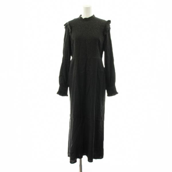 クラネ CLANE 24AW LAME DOT FRILL ONE PIECE ワンピース ロング ドット柄 長袖 1 黒 ブラック 17112-5151 /AN78 レディース【ブランド】クラネ CLANE【表記サイズ】1【実寸サイズ】肩...