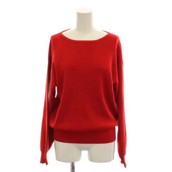 未使用品 シンプリシテェ Simplicite 23AW ソリストヒート クルーネックプルオーバー ニット セーター F 赤 レッド 無地 ボートネック【ブランド】シンプリシテェ Simplicite【表記サイズ】F【実寸サイズ】肩幅：50...